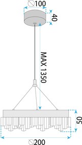 Toolight Toolight, závěsné LED svítidlo 20cm, 12W, 3000K, LHJ097-CP, růžové zlato, OSW-60042