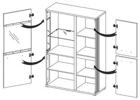 Obývací stěna MOLTO c + LED osvětlení | 5 dílů | artisan/černá