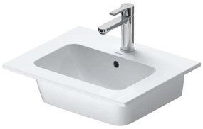 Duravit ME by Starck - Nábytkové umyvadlo 53x43 cm, 1 otvor pro baterii, s WonderGliss, bílá 23365300001
