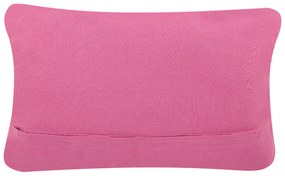 Dekorativní makramé polštář 30 x 50 cm růžový KIRIS Beliani