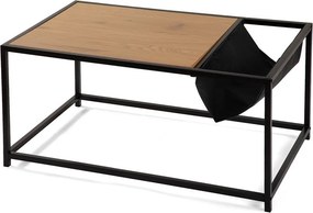 Černý/v přírodní barvě konferenční stolek v dekoru dubu 60x99 cm Bayen – Bonami Essentials