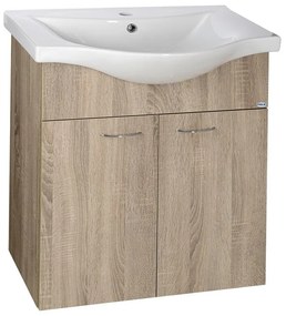 Aqualine, KERAMIA FRESH umyvadlová skříňka 60,60x74x33,7cm, dub platin, 50065