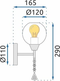 Toolight - Nástěnné svítidlo ve stylu LOFT 1xE27, chromová, OSW-08480