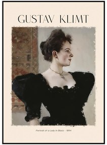 Gustav Klimt - Portrét ženy v černém Rozměr plakátu: A4 (21 x 29,7 cm)