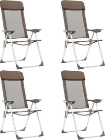 vidaXL Skládací kempingové židle z hliníku 4 ks [44309] Barva: Hnědá