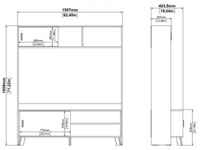 Tvilum TV stěna Iker 718 jackson hickory/bílá