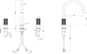 Sapho Ultratap umyvadlová baterie stojánková tříprvková matná zlatá UT017TG