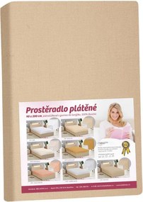 Bellatex Prostěradlo plátěné Béžová 90x200 cm