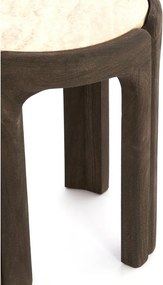 Kulatý odkládací stolek s deskou z kamene ø 45 cm Ali – Light &amp; Living