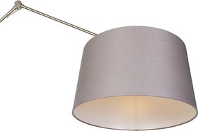 Moderní stojací lampa ocel s odstínem tmavě šedá 45 cm - Editor