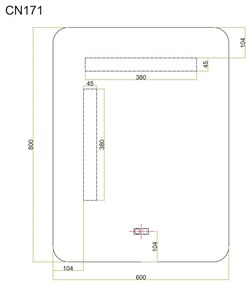 Mereo Mereo, LED zrcadlo hranaté 60x80 cm z rámu z broušené oceli, MER-CN171S