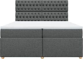 Box spring postel s matrací tmavě šedá 200x200 cm textil 3291395
