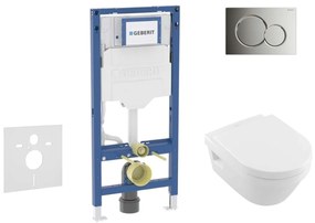 Geberit Duofix - Set předstěnové instalace, klozetu Architectura a sedátka softclose, tlačítko Sigma01, lesklý chrom SANI11CK1101