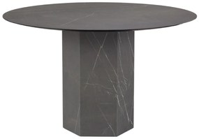 OnaDnes -20% Černý mramorový jídelní stůl Micadoni Sahara 120 cm