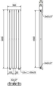 Mexen Dallas, topné těleso 1600 x 360 mm, 1039 W, bílá, W214-1600-360-00-20