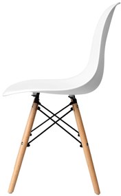 ViaDomo Via Domo - Židle Sabbia - bílá/přírodní - 40x82x40 cm