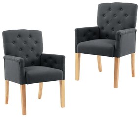vidaXL Jídelní židle s područkami 2 ks šedé textil