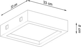 Stropní LED svítidlo SOLLUX Riza 18W beton/sklo SL.0995