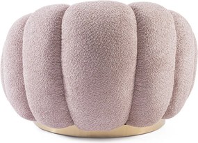 Růžové otočné křeslo z textilie bouclé Florel – Bizzotto