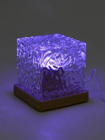 Sinsay - RGB LED dekorativní stolní lampa ve tvaru kostky s efektem tekoucí vody - clear