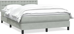 Box spring postel s matrací světle šedá 160x210 cm samet 3316599