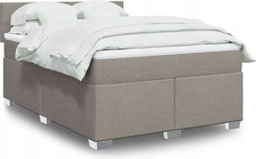 Box Spring Postel S Matrací Textil Taupe Hladký design 140 x 190 cm