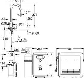 Grohe Blue Professional - Dřezový ventil Mono s chladicím zařízením a