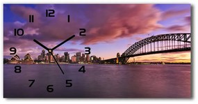 Wallmuralia Skleněné hodiny na stěnu tiché Most Sydney 60x30 cm