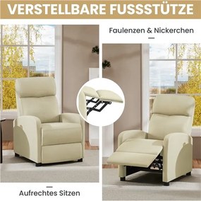 Křeslo Yaheetech – béžová, polyester (257021800570)