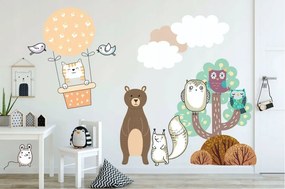 Fantastická nálepka na zeď do dětského pokoje zvířátka přátelé 100 x 200 cm