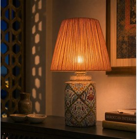 Stolní lampa v terakotové barvě se stínidlem z papírového výpletu (výška 40 cm) Alev – Opviq lights