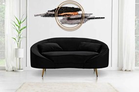 Designová pohovka Yasmeen 148 cm černá / zlatá