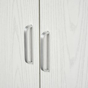 HOMCOM Kuchyňský Buffet Kuchyňská Skříň Multi-Úložná 4 Dveře 1 Zásuvka Polička + Velký Pracovní Pult 71 x 41 x 178 cm Bílý MDF
