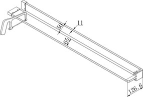 Mereo Mereo, Polička k WI, délka 120 cm, černý ALU, CK10620PB