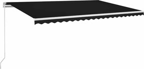 Ručně zatahovací markýza s LED světlem 500 x 300 cm antracitová 3068944