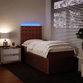 Box spring postel s matrací růžová 100x200 cm samet 3294579