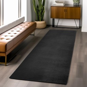 Ayyildiz, Kusový koberec Joy 1400 black, 80x150, černá, chodba / předsíň