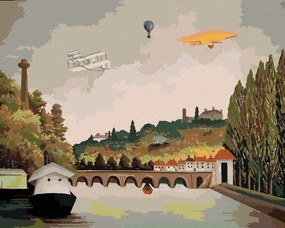 zuty zuty - malování podle čísel - pohled na most v sevres a kopce clamart (henri rousseau), 80x100 cm, p