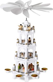 Casaria Vánoční pyramida MERRY, 60 × 20 × 20 cm, bílá