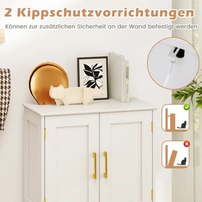 Costway Dřevěná kuchyňská skříňka Úložná Kuchyňská s 4 dvířky a 2 – bílý