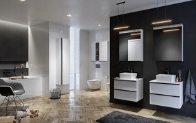 Cersanit - VIRGO závěsná skříňka pod umyvadlo s deskou 80cm, bílá-černá, S522-027