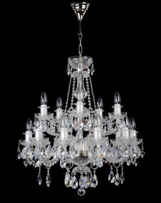 15 Arms Silver crystal chandelier with Swarovski crystal almonds