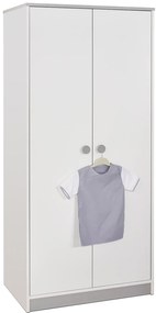 Dvoudveřová šatní skříň Spencer - bílá/šedá