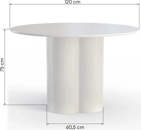 Jídelní stůl Adaggio 120 cm šedo-béžový