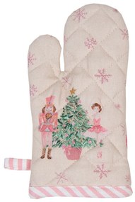 Béžová dětská chňapka - rukavice s Louskáčkem a baletkou Pastel Nutcracker - 12*21 cm