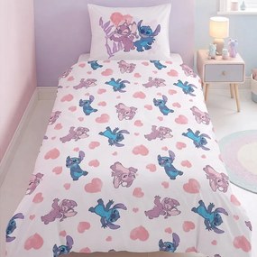 Bavlněné ložní povlečení Lilo &amp; Stitch – Nerozlučná dvojka Stitch a Angel - 100% bavlna - 70x90 cm + 140x200 cm