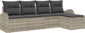 Set pohovek 5 ks Světle šedá polyratan 3354671
