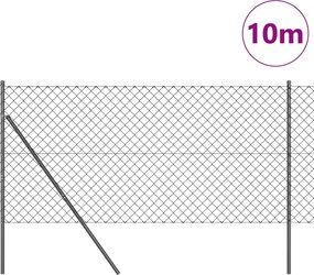 Oplocení na řetězcích se upevňuje na zem 10 x 1,4 m Šedá 3351107