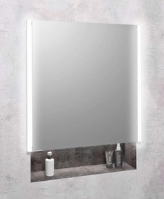 Sapho Integra - Zápustná zrcadlová skříňka s LED osvětlením, 65x70 cm, zrcadlo/titan alu IN065