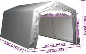 Úložný stan 300 x 600 cm ocelově šedý 3079588